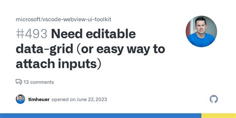 Need Editable Data Grid Or Easy Way To Attach Inputs · Issue 493 · Microsoftvscode Webview