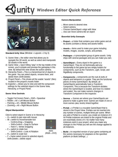 Unity Editor Quick Reference Pdf Camera Switch