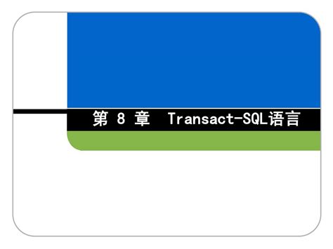 数据库技术与应用—sql server 2008 第2版 第8章 transact sql语言 word文档在线阅读与下载 无忧文档