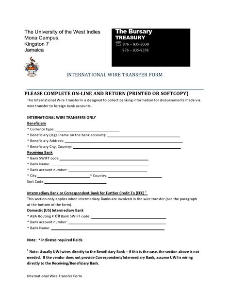 40 Wire Transfer Form Templates PDF Word Excel