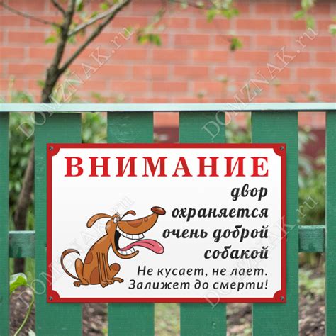 Табличка «Двор охраняется доброй собакой»