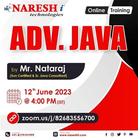 👉attend A Free Demo On Advanced Java By Mr Nataraj Prasanna