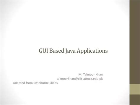 Ppt Gui Based Java Applications Powerpoint Presentation Free