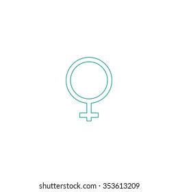 Female Sex Icon Outline Symbol On Stock Illustration
