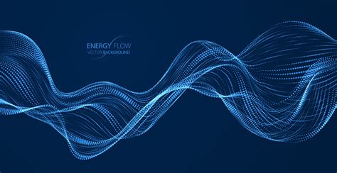 어둠 속의 음파 입자 흐름 동작 효과 동적 벡터 추상적인 배경입니다 3d 모양 빛나는 도트 혼합 메쉬 미래 기술 편안한 배경