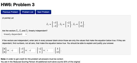 Solved Hw6 Problem 3 Previous Problem Problem List Next