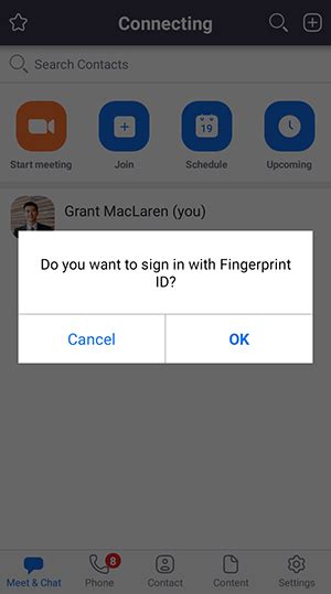 Using Android Fingerprint Authentication ~ Zoom Guide