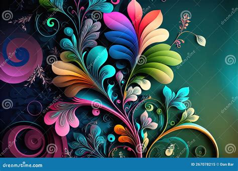 Beautiful Colorful Intricate Floral Background Abstract Floral Wallpaper Generative Ai Stock