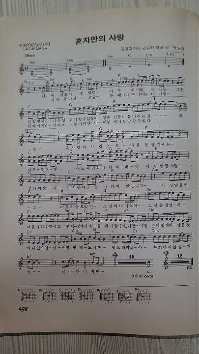 악보 루키 혼자만의 사랑 Youtube