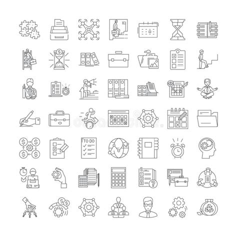 Organization Structure Linear Icons Signs Symbols Vector Line