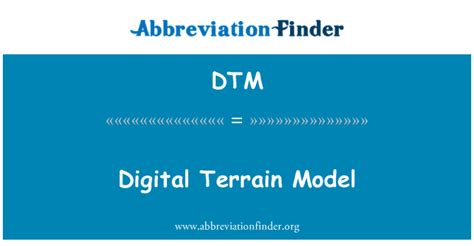 Dtm Definition Digital Terrain Model Abbreviation Finder