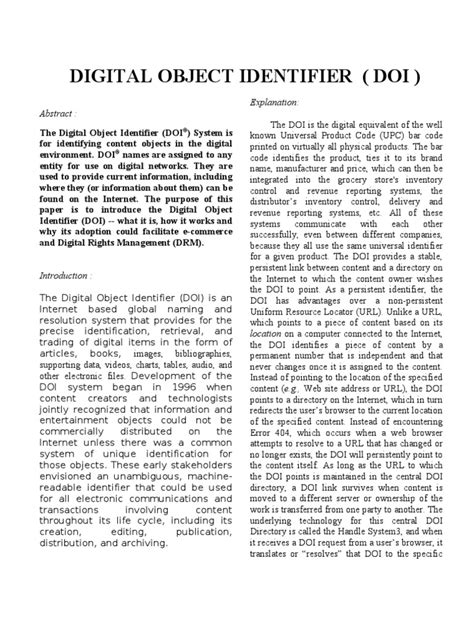 Digital Object Identifier Pdf Digital Object Identifier Digital