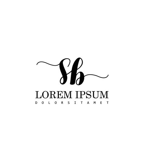 Sb Initial Handwriting Template Design 28593727 Vector Art At Vecteezy