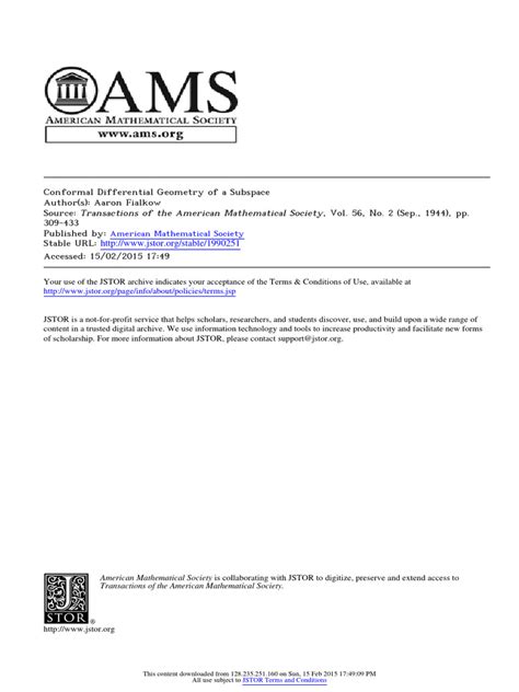 Conformal Differential Geometry Of A Subspace Pdf Science