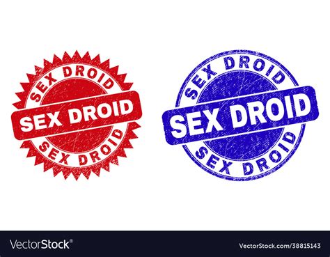 Sex Droid Rounded And Rosette Seals With Grunged Vector Image
