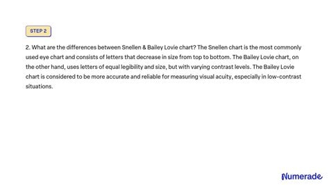 Solved What Is Visual Acuity What Are The Differences Between Snellen And Bailey Lovie Charts