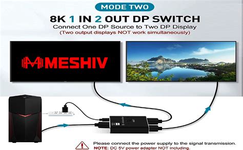 Meshiv Displayport Switch 8k 30hz Bi Directional Dp 1 4 Switcher Two Way Dp Switch Selector