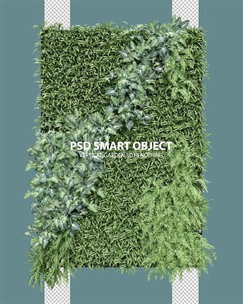 Representación 3d De Jardín Vertical Realista De Objetos Aislados