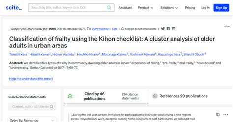 Classification Of Frailty Using The Kihon Checklist A Cluster Analysis Of Older Adults In Urban