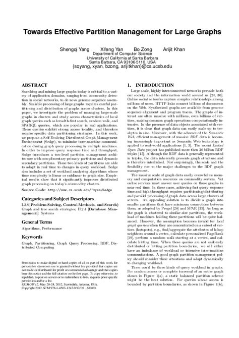 Pdf Towards Effective Partition Management For Large Graphs Shengqi Yang