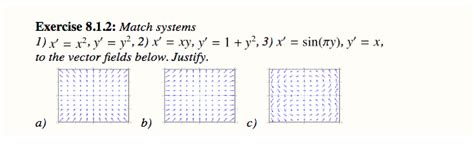 Solved Exercise 8 1 2 Match System To The Vector Fields Chegg Com