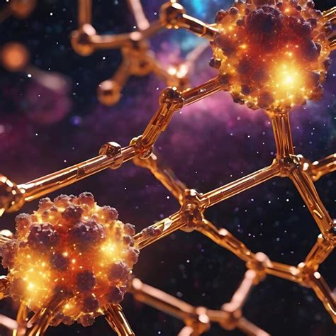 Premium Ai Image Glowing Molecular Structure In Futuristic Galaxy Backdrop Generated By Ai