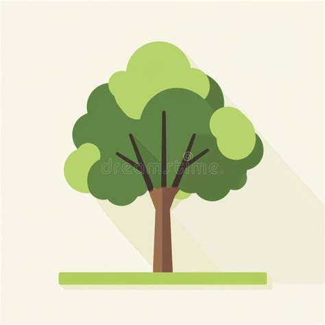 Flat Green Tree Stock Illustration Illustration Of Nature 335303786