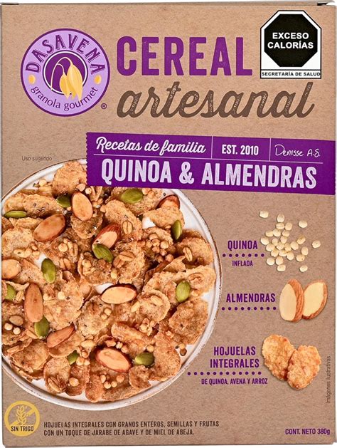 Dasavena Cereal Quinoa Y Almendras Artesanal 380g Hecho En México