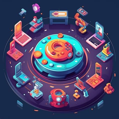 Retro Arcade Game Console Premium Ai Generated Image