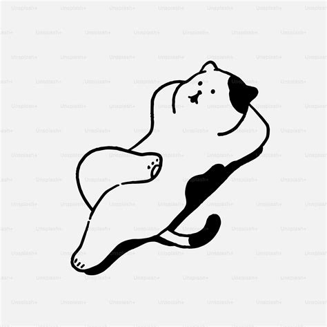 종이를 들고 있는 고양이의 흑백 그림 벡터 Unsplash의 그림 이미지