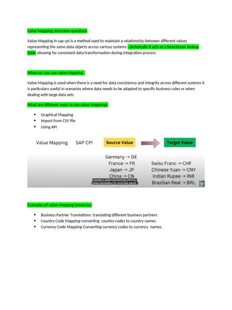 Value Mapping Interview Questions Pdf Comma Separated Values Computer Science