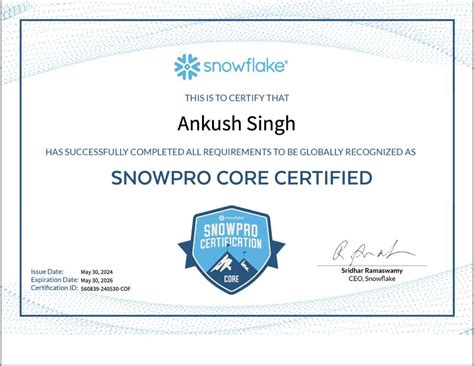 Ankush Singh On Linkedin Certification Snowflake Tech