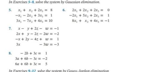 Solved In Exercises 5 8 ﻿solve The System By Gaussian