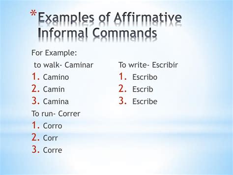 ppt informal commands powerpoint presentation free download id 2279445