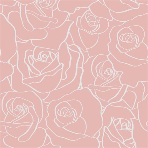 Premium Vector Vector Seamless Pattern With Outline Stylized Roses