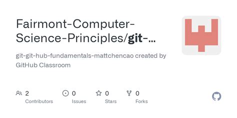 Github Fairmont Computer Science Principlesgit Git Hub Fundamentals