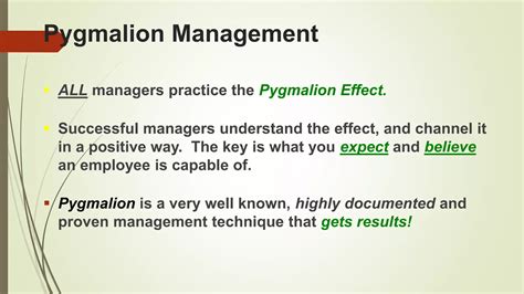 Pygmalion Effect In Management Pptx