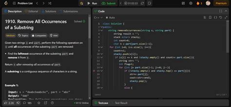 Day 65 Codingjourney Solved Leetcode 1910 Pavan Kalyan Reddyb