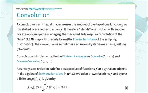 Convolution From Wolfram Mathworld