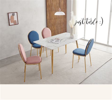 마리메종 저스트 대리석 골드 4인 식탁세트 한샘몰