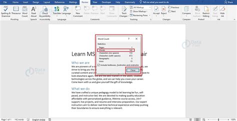 How To Count Number Of Words In A Word Document Dataflair