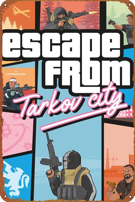 Amazon.com : Escape from Tarkov City Game Poster Tin Sign Cafe bar Home ...