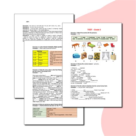 Тест по английскому языку для 5 класса Test Grade 5
