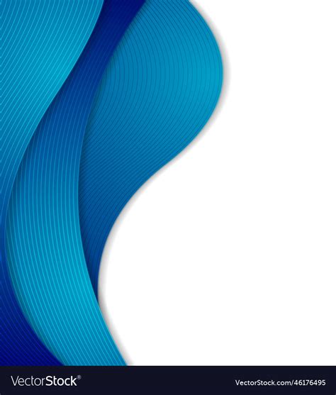Abstract Blue Curved Waves Lines Royalty Free Vector Image