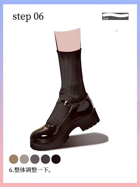 小皮鞋画法｜详细教程 花瓣网