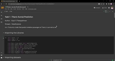Vipul Pampattiwar On Linkedin Internship Codesoft Titanicsurvivalprediction