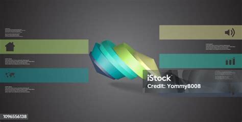 3d 그림 Infographic 템플릿입니다 라운드 팔각형 5 색상 부분에 나뉘어져 있습니다 개체는 회색 검은색에 비스듬히