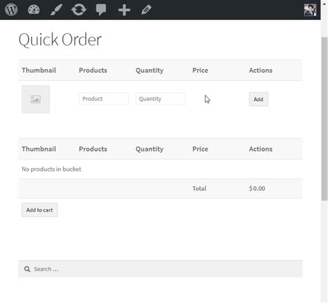 Quick Order For WooCommerce Documentation WooCommerce