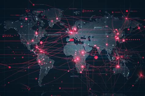 Global Map Of Cyber Threat Activities Premium Ai Generated Image