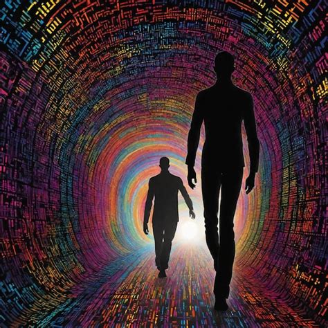 Premium Photo Binary Code Streams Of Information Form A Tunnel